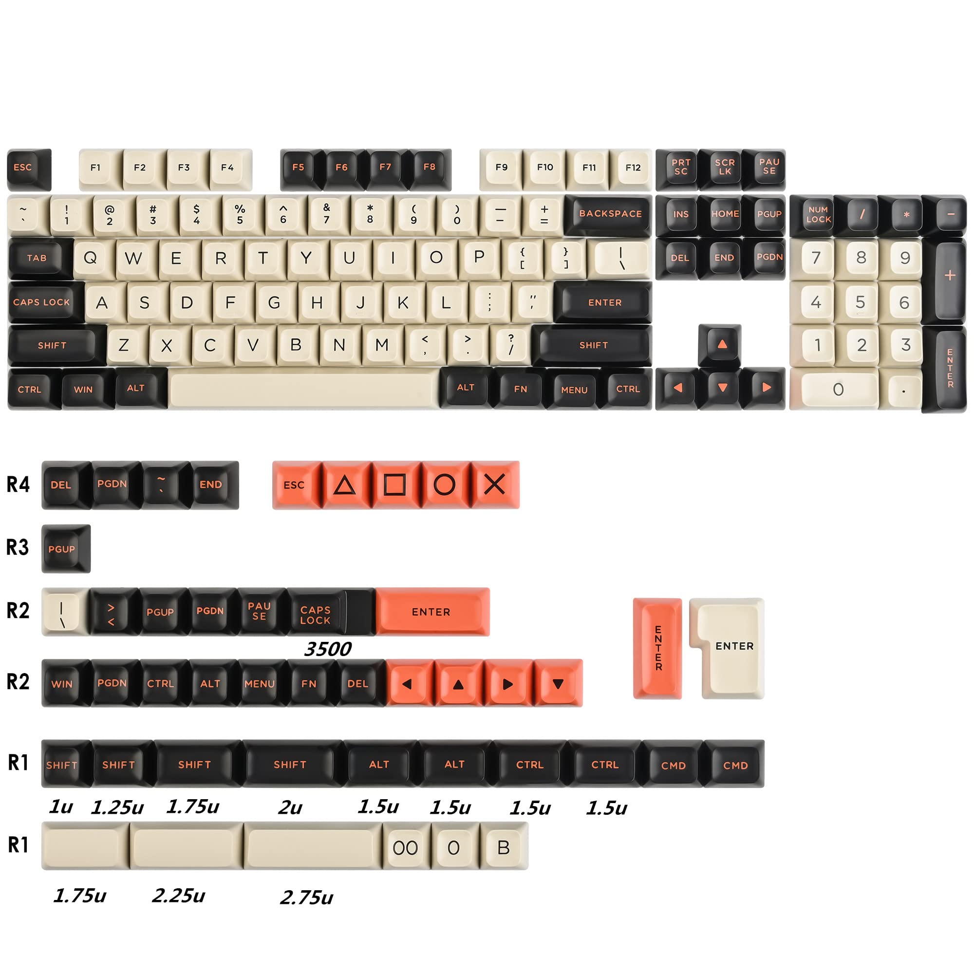 Mua 150-Key Carbon Keycaps ASA Profile PBT Key Cap Set for Cherry Mx ...