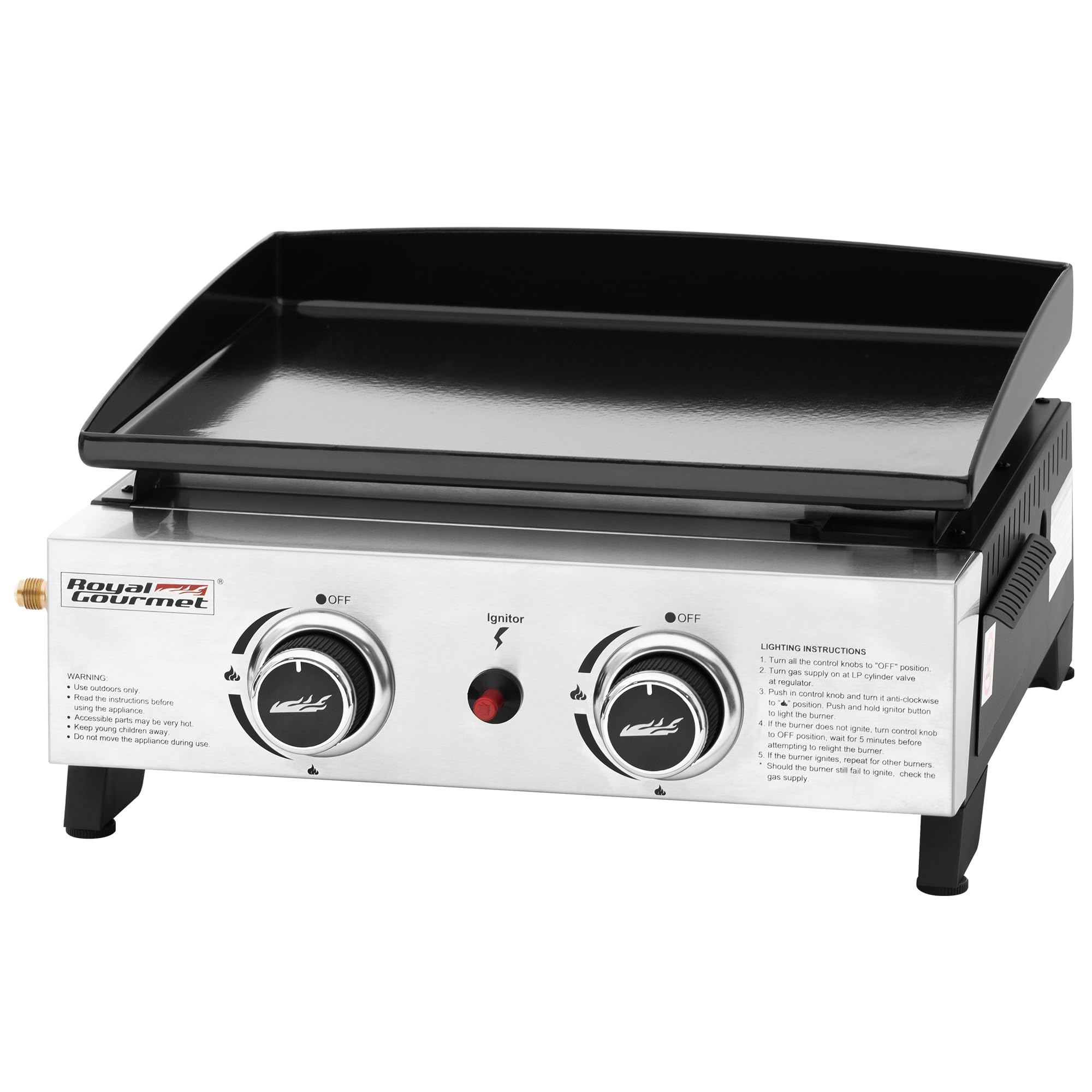 Royal Gourmet PD1204 2-Burner Tabletop Gas Griddle, 17-Inch Portable ...