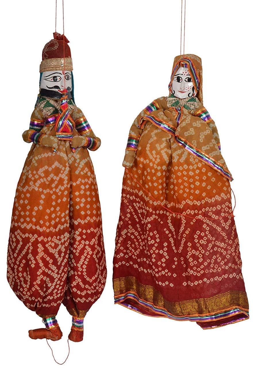 Buy KSM Traditional Handcrafted Rajasthani Wood Folk Puppets aka ...