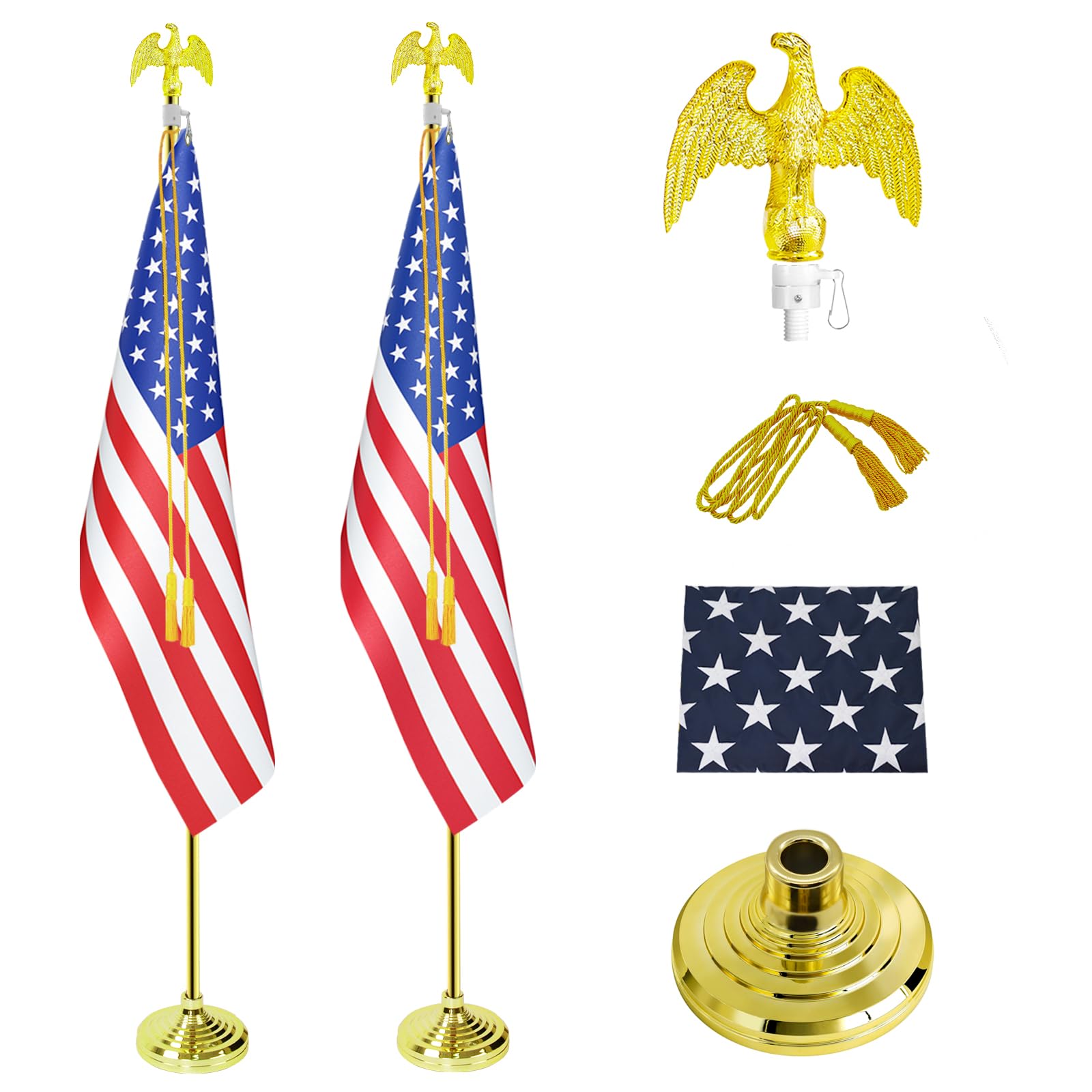 Indoor Flag Pole Kit - Telescoping 6FT-8FT Flag Pole with Base, 3x5 FT ...