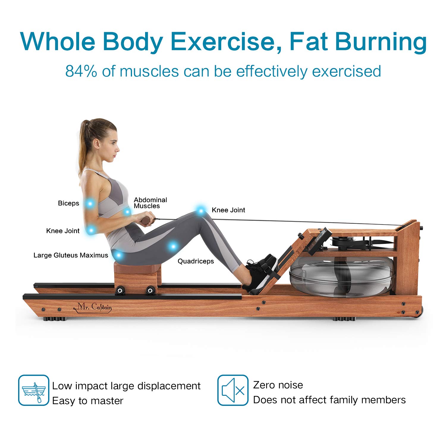 Mua Mr. Captain Rowing Machine for Home Use,Water Resistance Natural ...