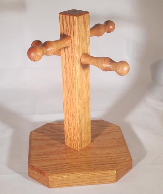 Oak Cup / Mug Tree (4 Mugs): Amazon.co.uk: Kitchen & Home