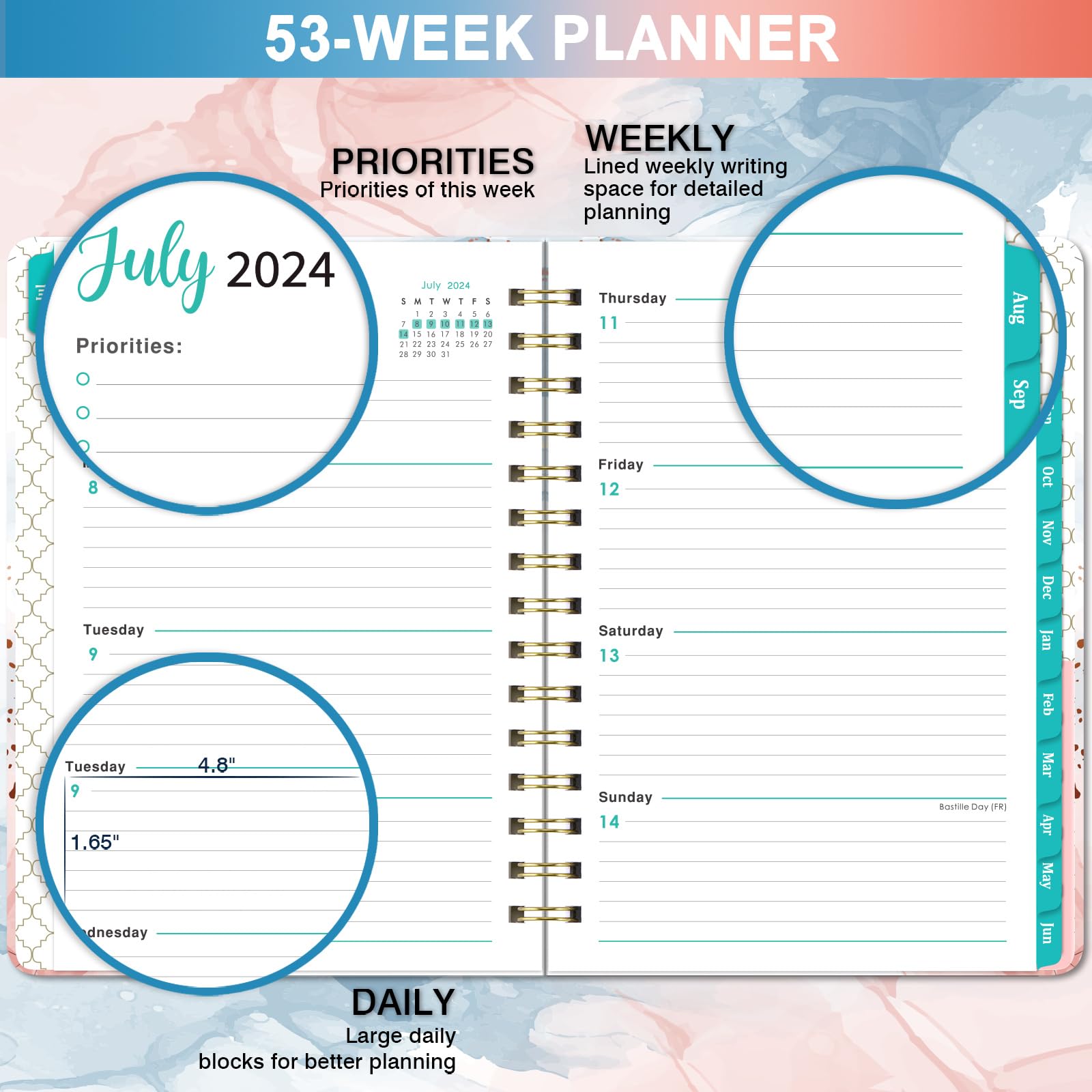 Mua 2024-2025 Planner - Planner 2024-2025, July 2024 - June 2025, 8.5 ...