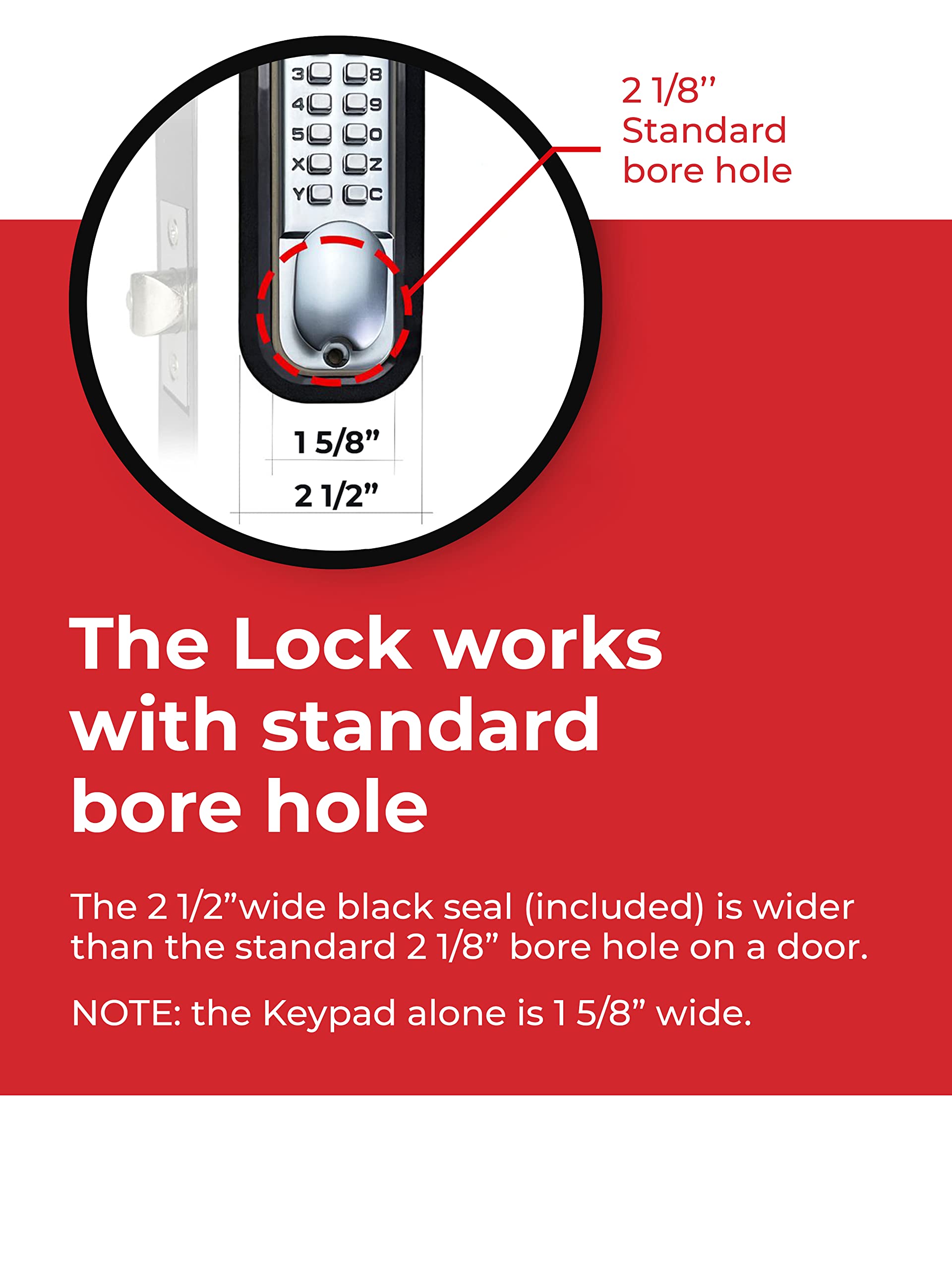 JOUNJIP Mechanical Keyless Combination Latch Door Lock - Double Sided ...