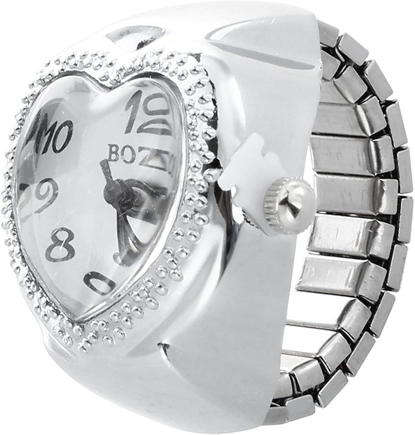 Taschen-Finger-Ring-Uhr - TOOGOO(R) Silber-Ton Quarz Herz Taschen ...