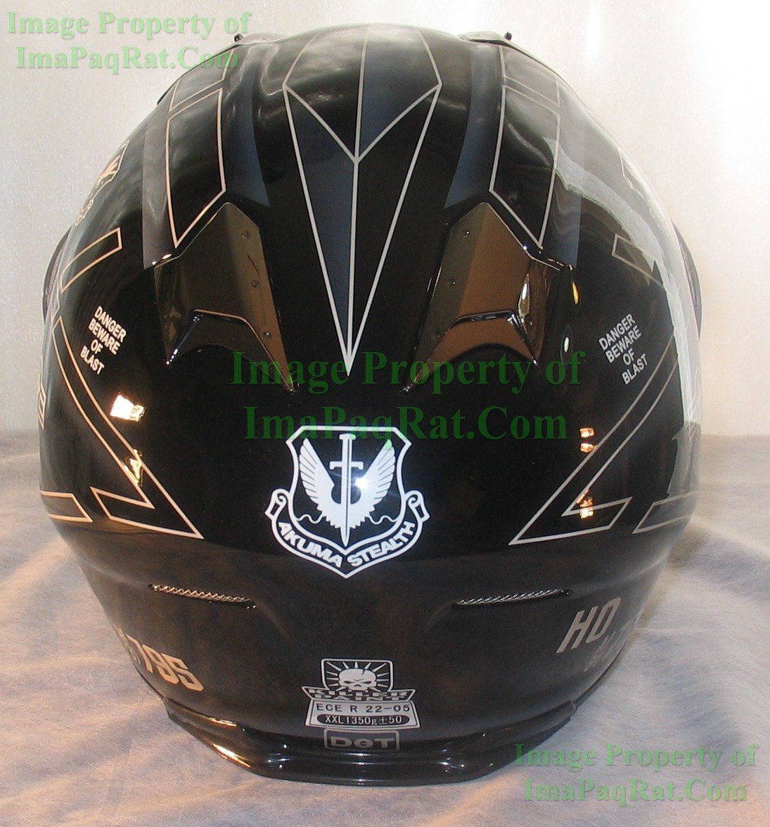 XXXL AKUMA STEALTH Motorcycle Helmet GLOSSY BLACK With Built In LED ...