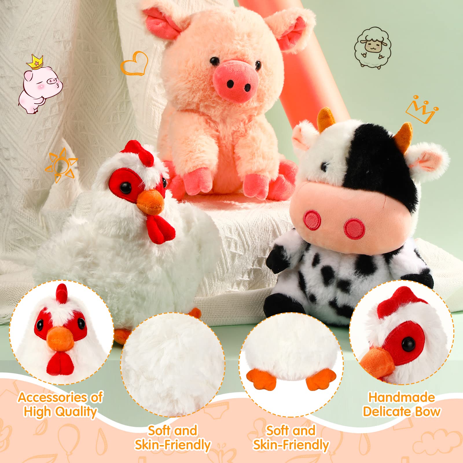 Mua 5 Pack Farm Plush Animals Set 10 Inches Plush Farm Stuffed Animals ...