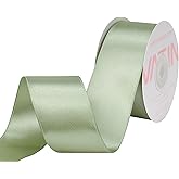 Amazon.com: HUIHUANG Sage Green Satin Wired Ribbon 1-1/2 inch Spring ...