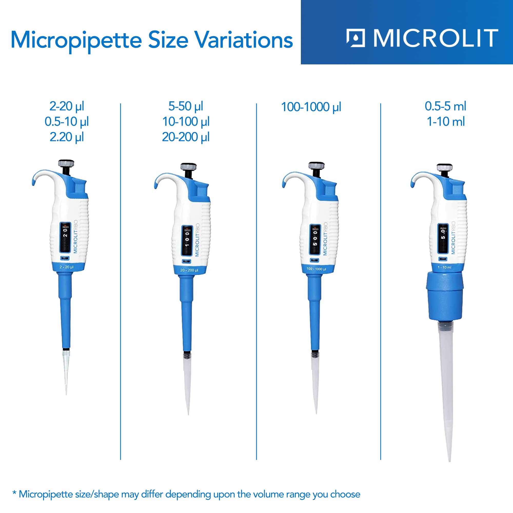 Mua MICROLIT - Single-Channel Pipettes with Adjustable Volume, Accurate ...