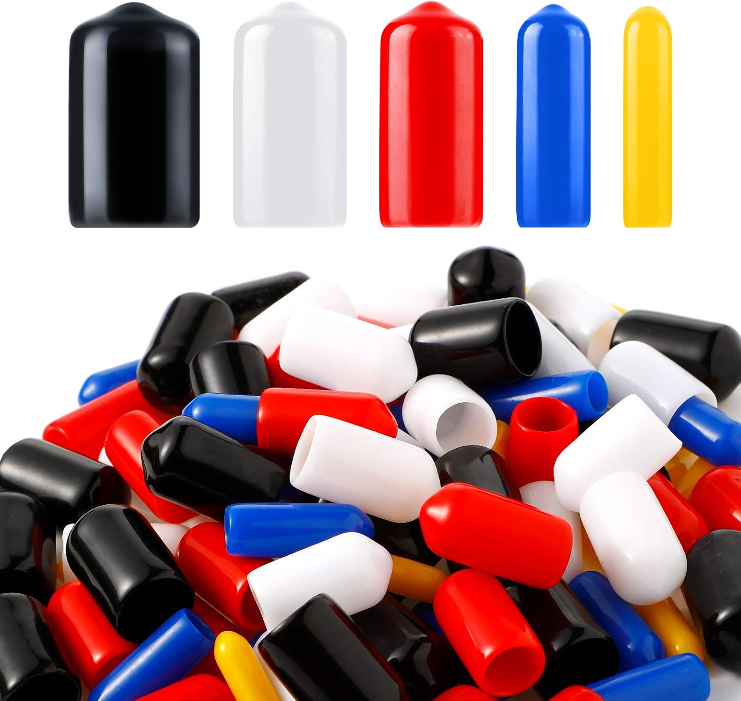 Amazon.com: 100 Pieces Flexible Rubber End Caps Bolt Rubber Screw ...