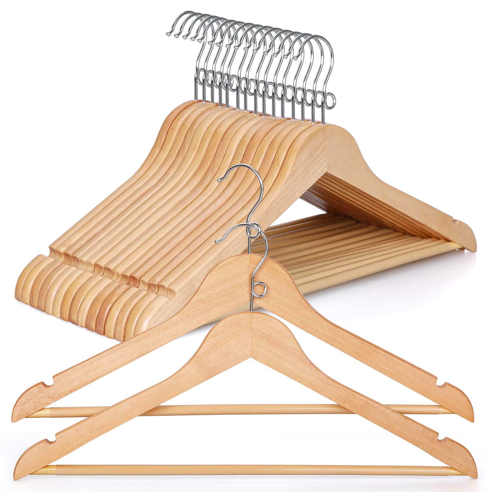 TOPIA HANGER Wooden Hangers 30 Pack, Space Saving Coat Hanger with 360 ...