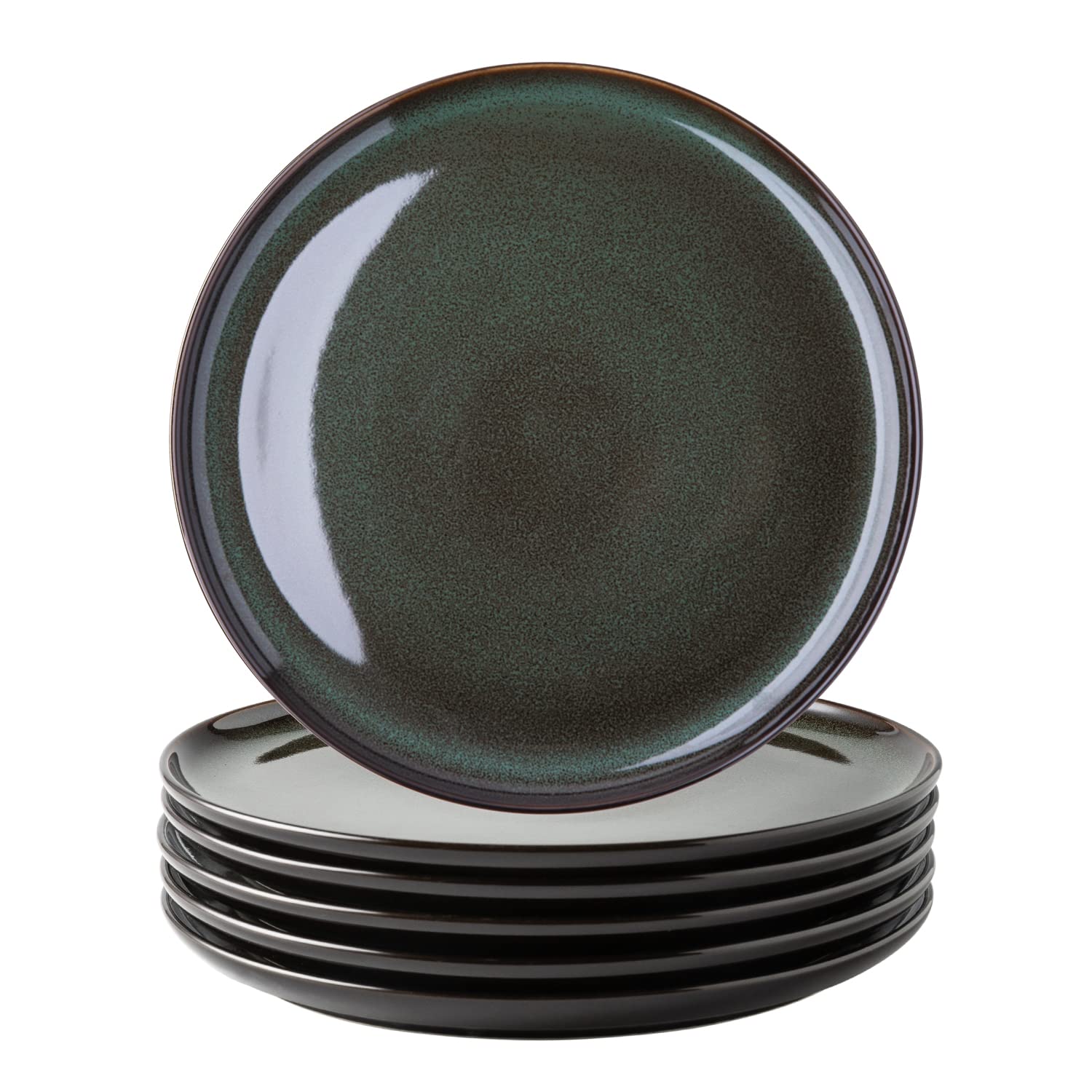 LERATIO Ceramic Dinner Plates Set of 6, 10.5 Inch Reactive Glaze ...