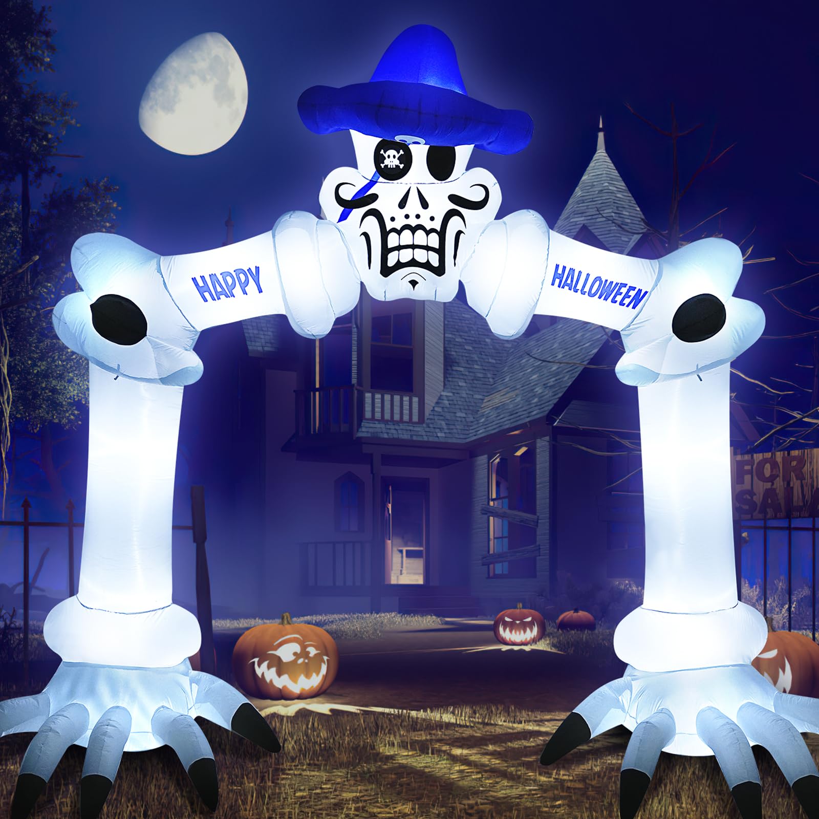 ITEFDTUTNE 13 FT Halloween Inflatables Skeleton Archway Outdoor ...