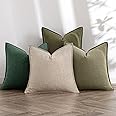 Amazon.com: MIULEE Neutral Green Linen Pillow Covers Pack of 4 Decorative Nautral Throw Pillow ...