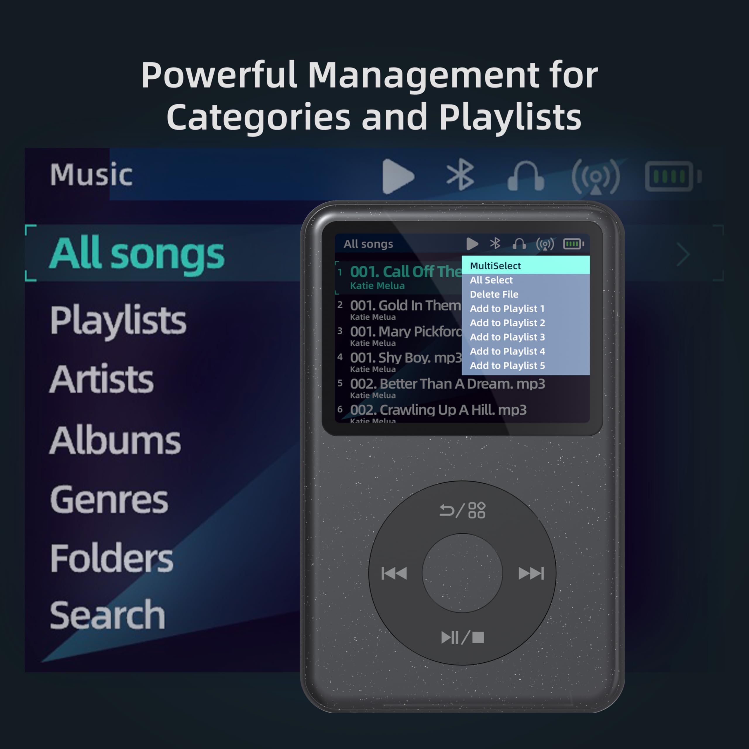 Mua 128G Mp3 Player with Bluetooth, 2.4" Portable Mini HiFi Sound ...