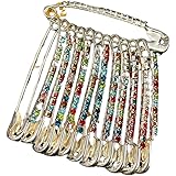 Amazon.com: Kàllos 12-Piece Silver Safety Pins with Faux Crystal ...