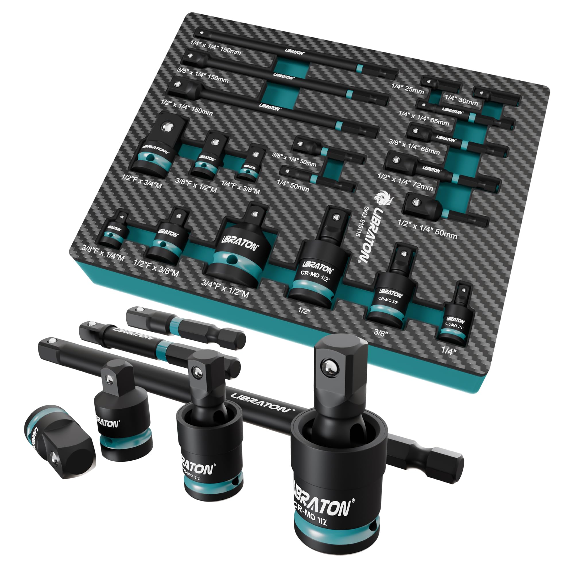 LIBRATON 20PCS Socket Adapter and Reducer Set, Impact Socket Adapters ...