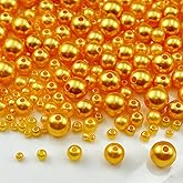 Amazon.com: Xinhongo 175g Pearl Beads 3mm 4mm 6mm 8mm 10mm Pearl Craft Beads Sew on Pearls Round ...