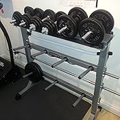 Mirafit 300kg Weight Plate & Bar Rack - Black or Silver: Amazon.co.uk ...