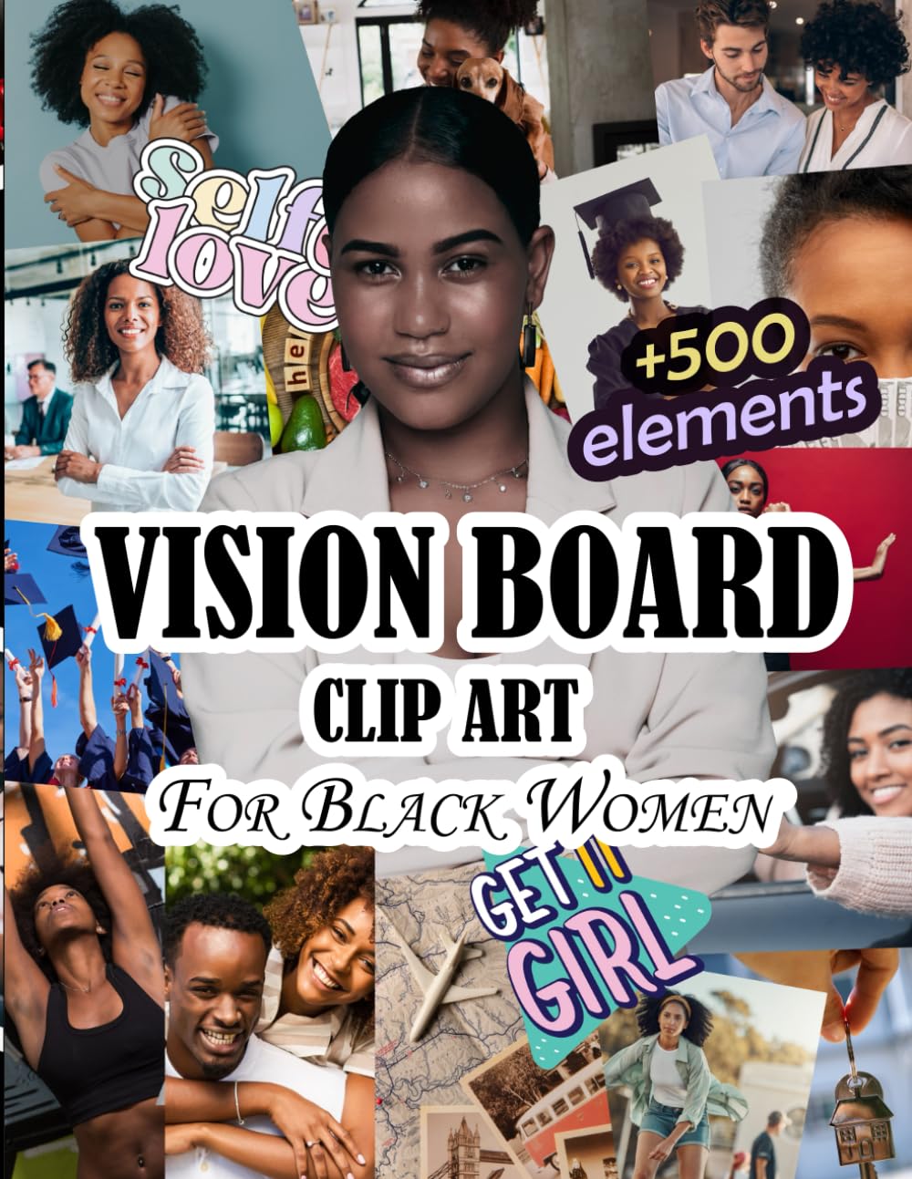 Vision Board Clip Art Book For Black Women: Vision Board Supplies for ...
