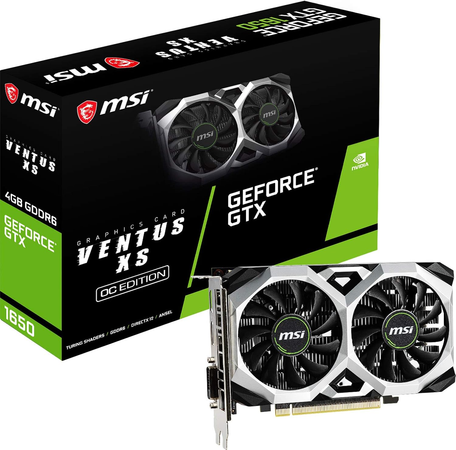 MSI GEFORCE GTX 1650 D6 VENTUS XS OC 4GB GDDR6 128B DX12 PCIE 3 0 X16