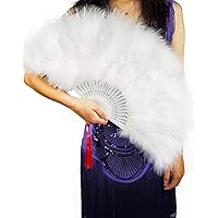 Amazon.com: HAPPY FEATHER Handheld Marabou Feather Fan, 1920s Vintage ...