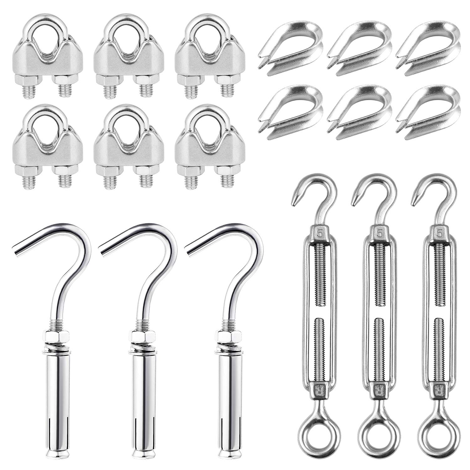 Aussel 304 Stainless Steel Wire Rope Tensioner Kit, Heavy Duty Wire Tension Kit, Cable Railing ...