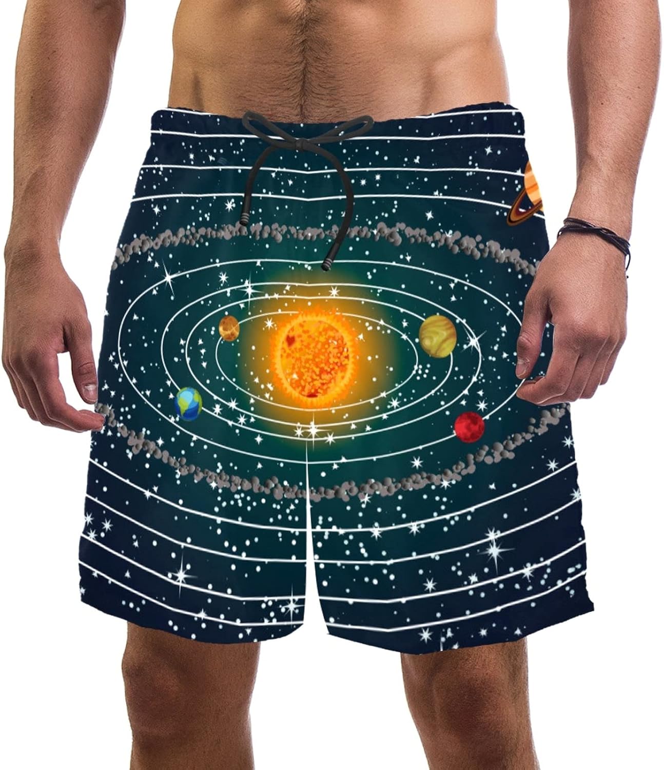 bm21S1HGJ Space Planets Galaxy Men's Beach Shorts Ladies Summer Beach ...