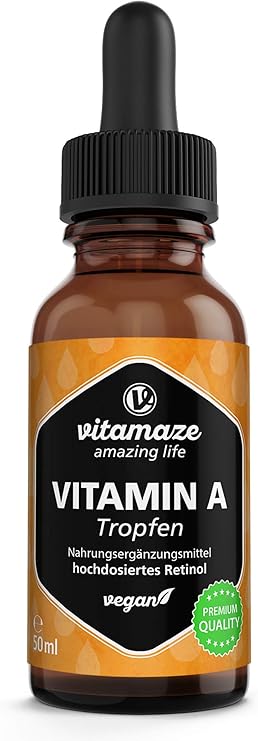 Vitamin A Drops 5000 IU High Strength per Daily Dose, Retinol Liquid ...