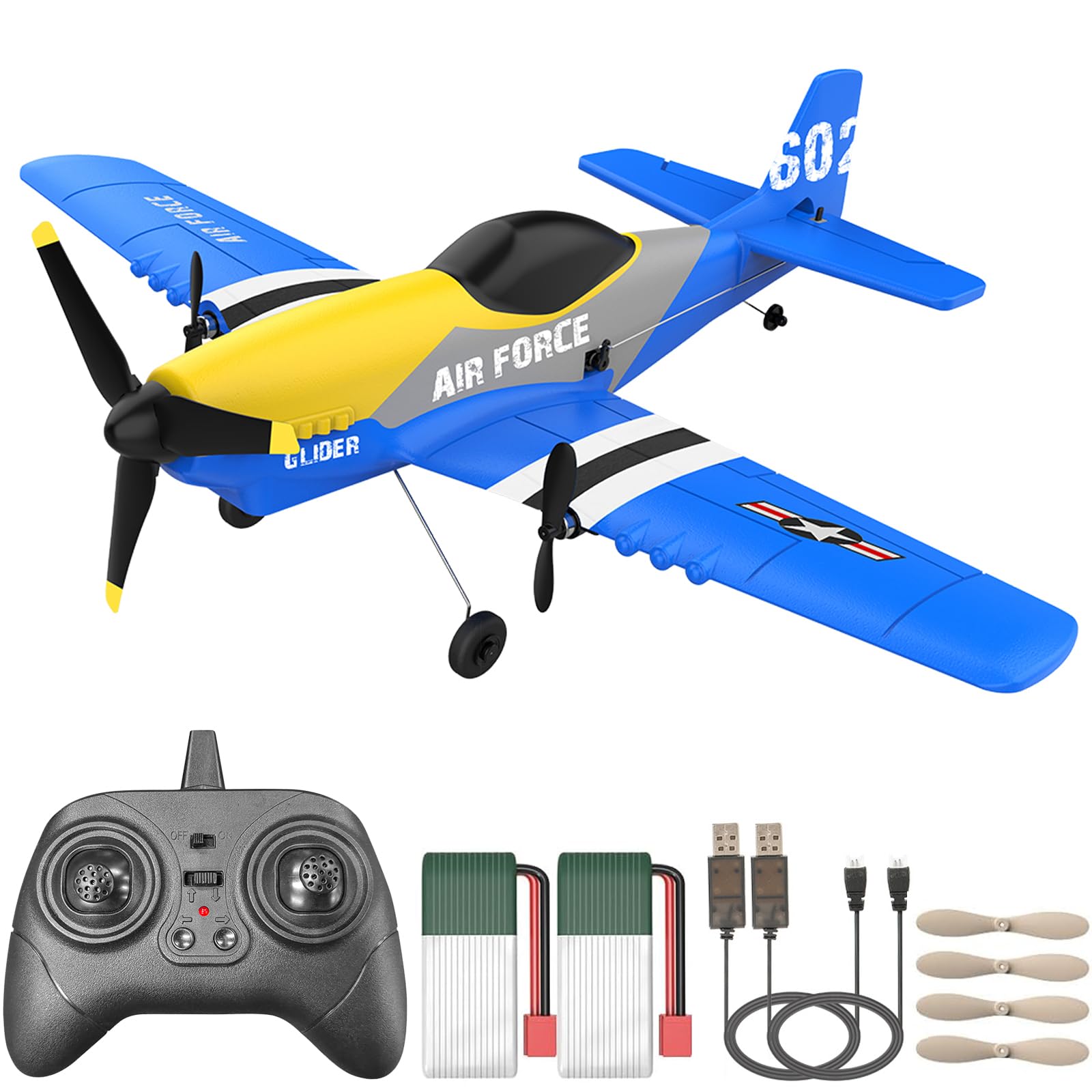 RC Plane 3 Channel P51 Remote Control Airplane Mustang Fighter Toys, 2 ...