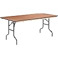 Amazon.com: Flash Furniture 6-Foot Rectangular Wood Folding Banquet ...