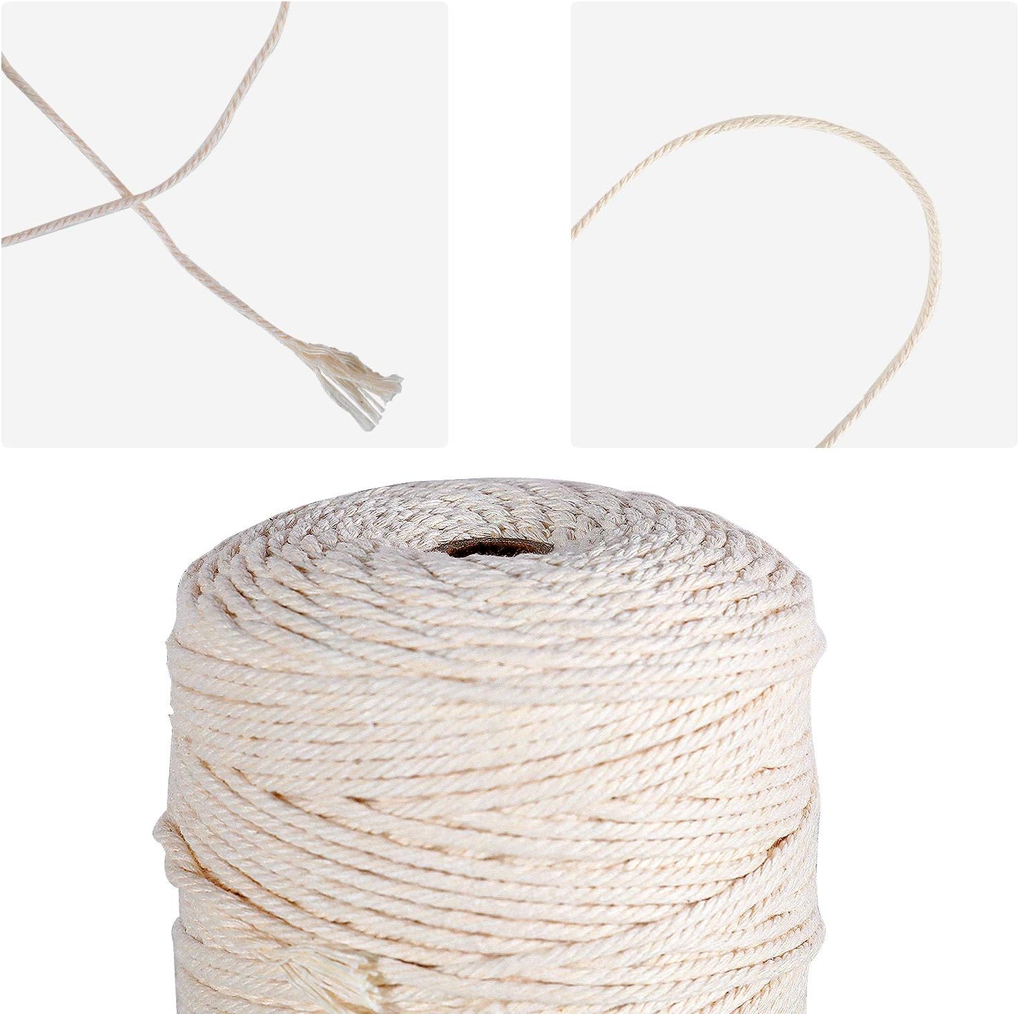 GoMaihe Macrame Cord 3mm x 492 Feet(150m) Macrame Kit with 110 pcs ...