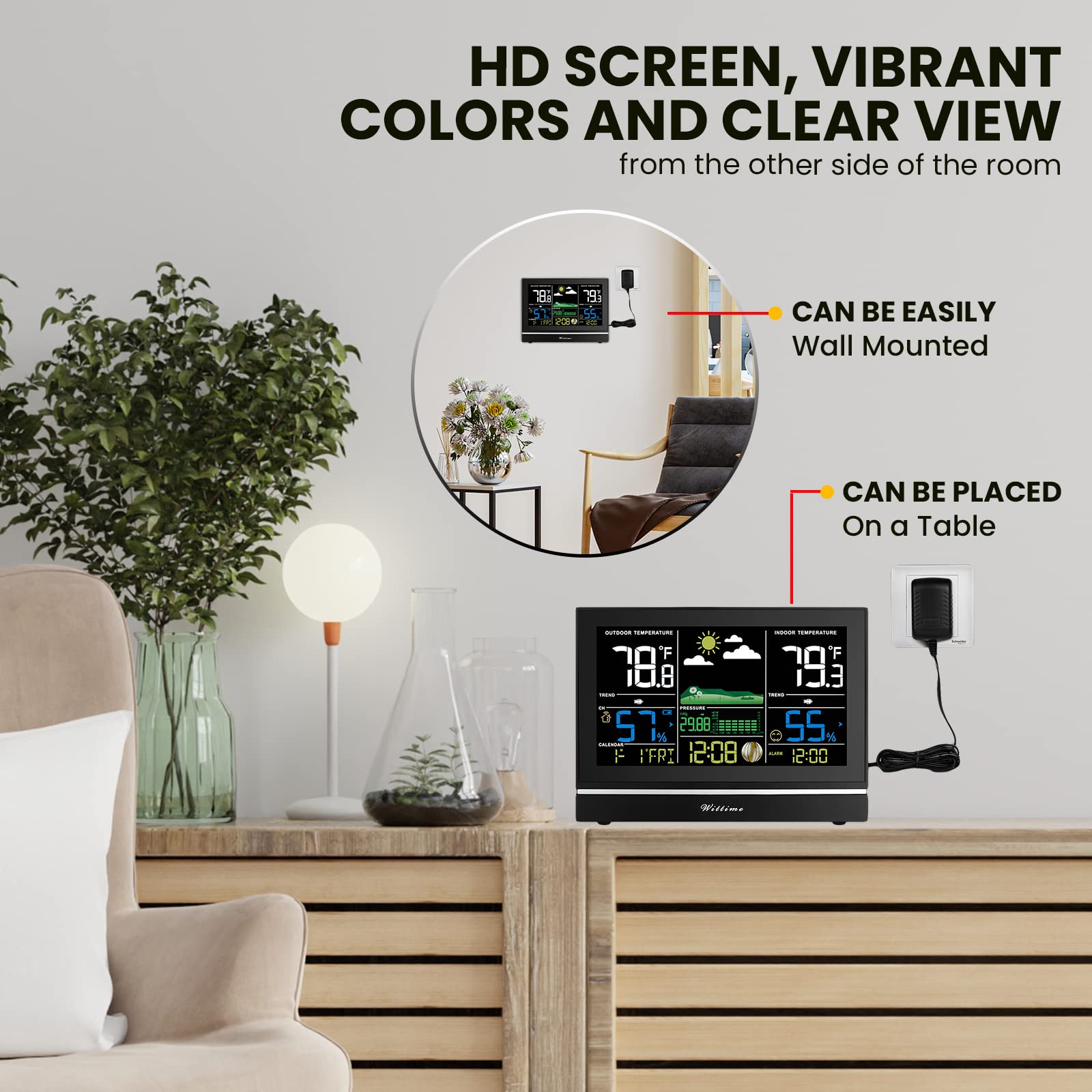 Mua Wittime 2076B Weather Station with Atomic Clock Wireless Indoor ...