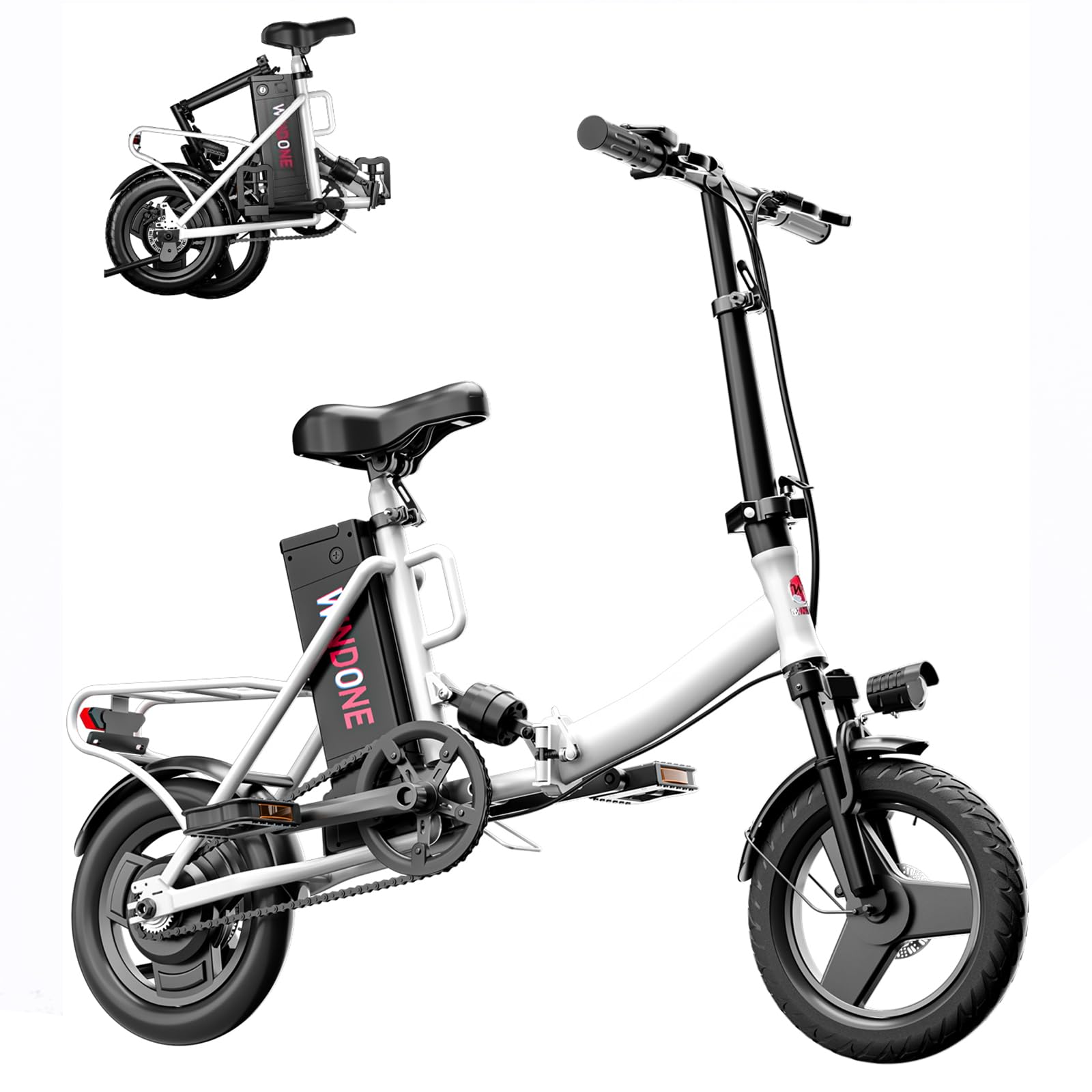 Windone S14 Electric Bike for Adults, Max 19 MPH Speed & 28 Miles Range (PAS), 500WPeak Motor ...