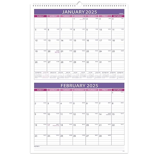 2025 Wall Calendar - Large 2-Month Calendar 2025 Display (Folded in a ...