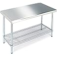 Amazon.com: Seville Classics Commercial Work Table Island Utility Cart ...