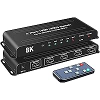 Amazon.com: NEWCARE HDMI 2.1 Switch 8K 60Hz, HDMI Switch 4K 120Hz HDMI Switcher 4 in 1 Out,4X1 ...