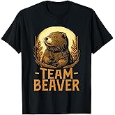 Amazon.com: Team Beaver - Funny Cute Beaver Lover T-Shirt : Clothing ...