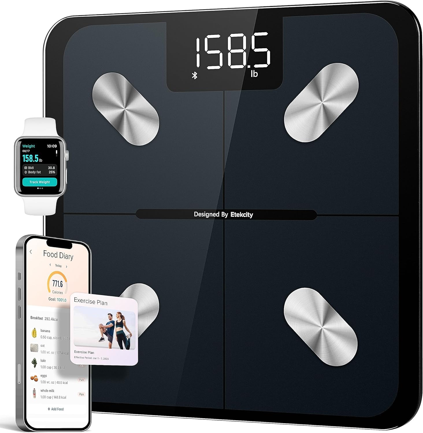 Etekcity Smart Scale For Body Weight FSA HSA Store Eligible Bathroom Etekcity Smart Scale For Body Weight FSA HSA Store Eligible Bathroom