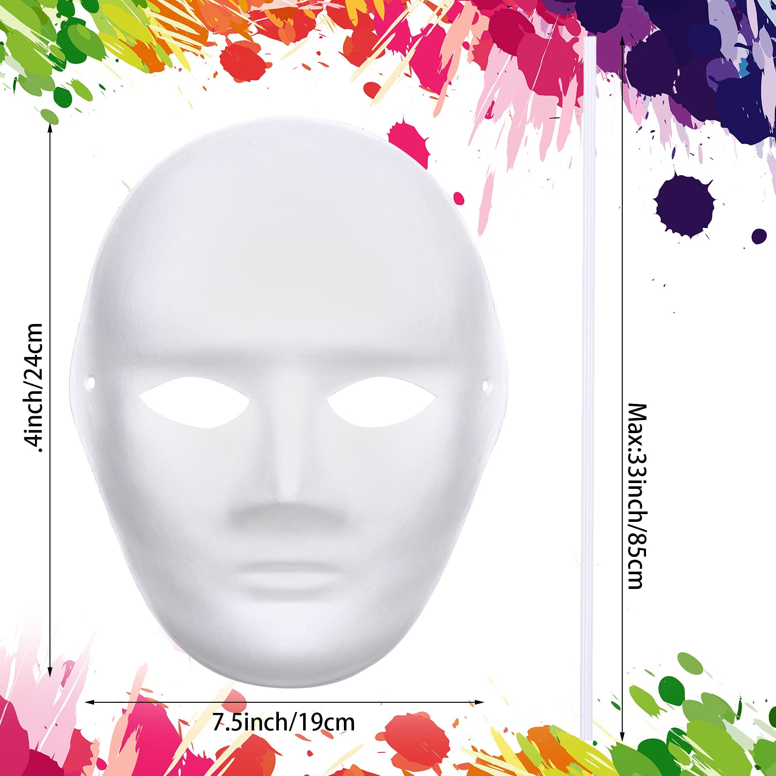 Mua Aoriher 50 Pcs Paper Mache Mask DIY Full Face Masks White Craft ...