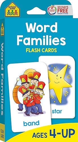 School Zone - Word Families Flash Cards - Ages 4 and Up, Preschool ...