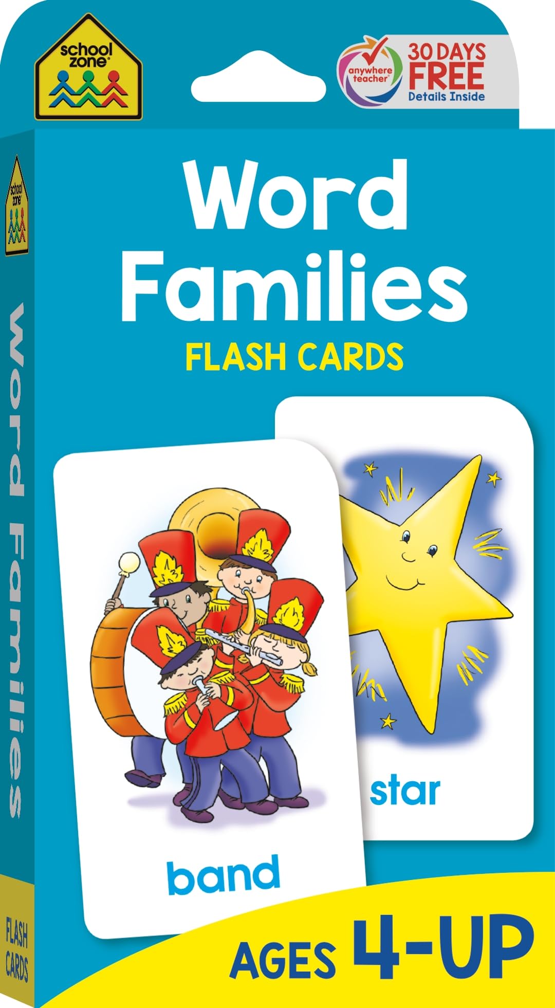 Mua School Zone Word Families Flash Cards: 56 Cards, Preschool ...