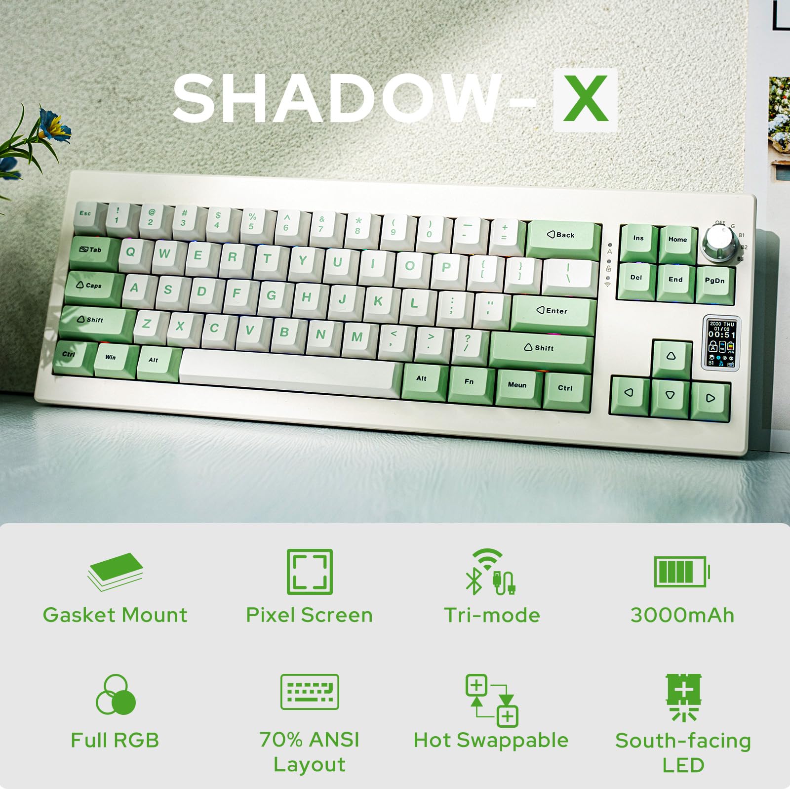 Mua EPOMAKER Shadow-X Gasket Mechanical Keyboard with Screen, Hot ...