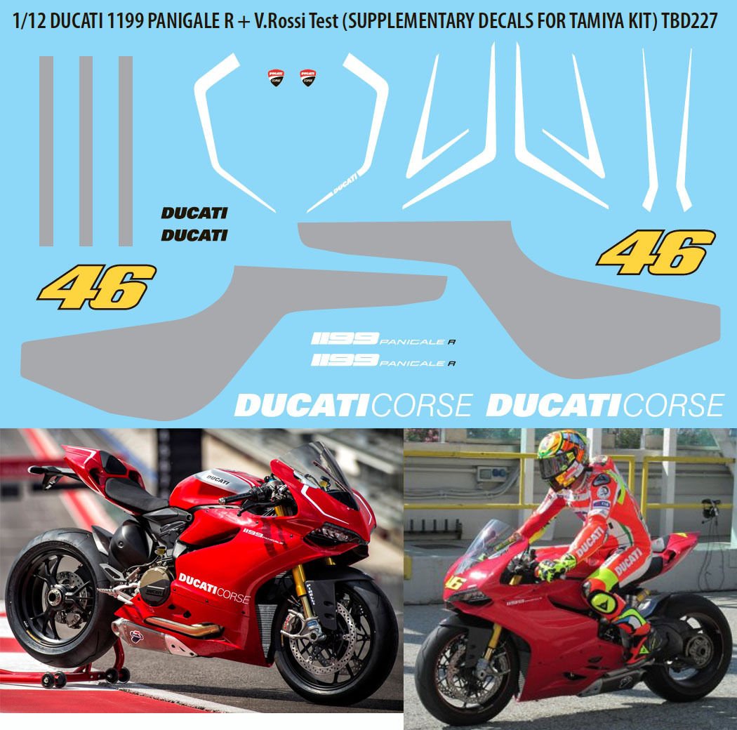 Accessori per kit Valentino Rossi Tamiya Decals TB Decal TBD227 1/12 ...