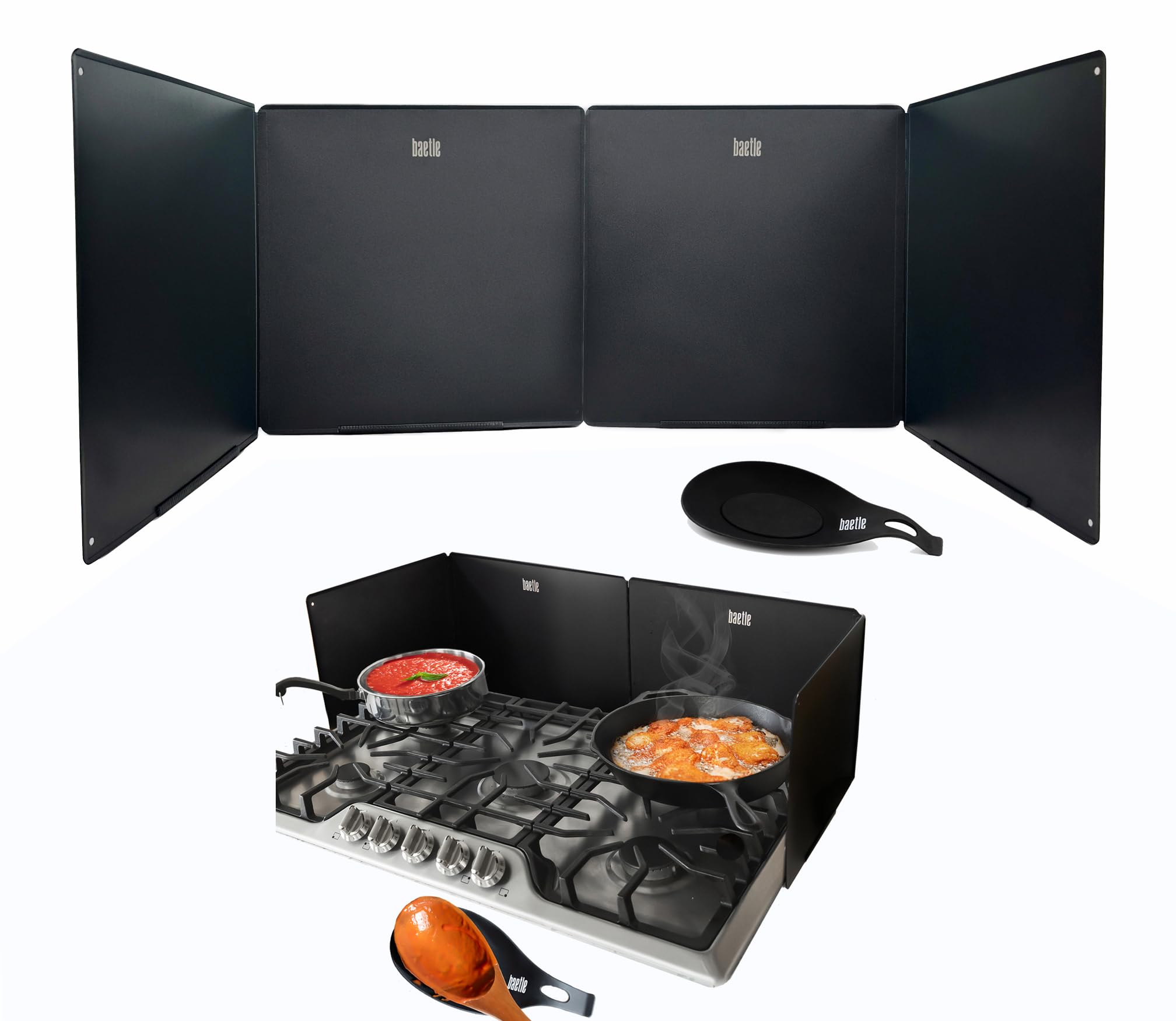 Foldable Large 4 Side Stainless Steel Stove Splash Guard Oil Splatter ...