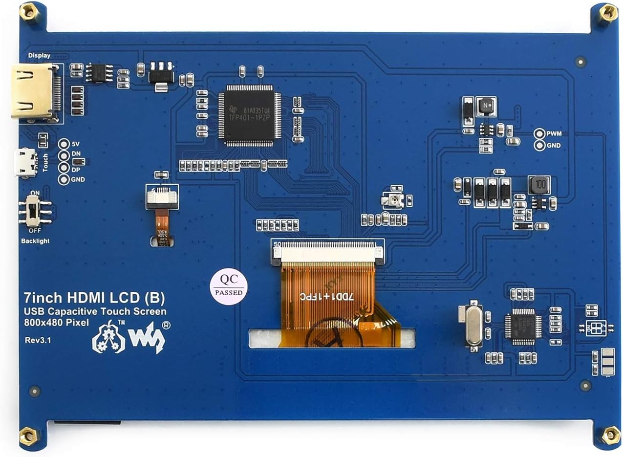 Waveshare 7 inch Display for Raspberry Pi 4 Capacitive 5-Points ...