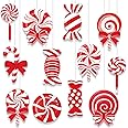 Amazon.com: 48 Pcs Christmas Peppermint Candy Cutouts Candy Cane Cutout ...