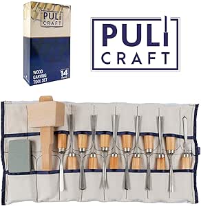 Amazon.com: Puli Craft Wood Carving Knife Tools Set - Gouges Chisels ...