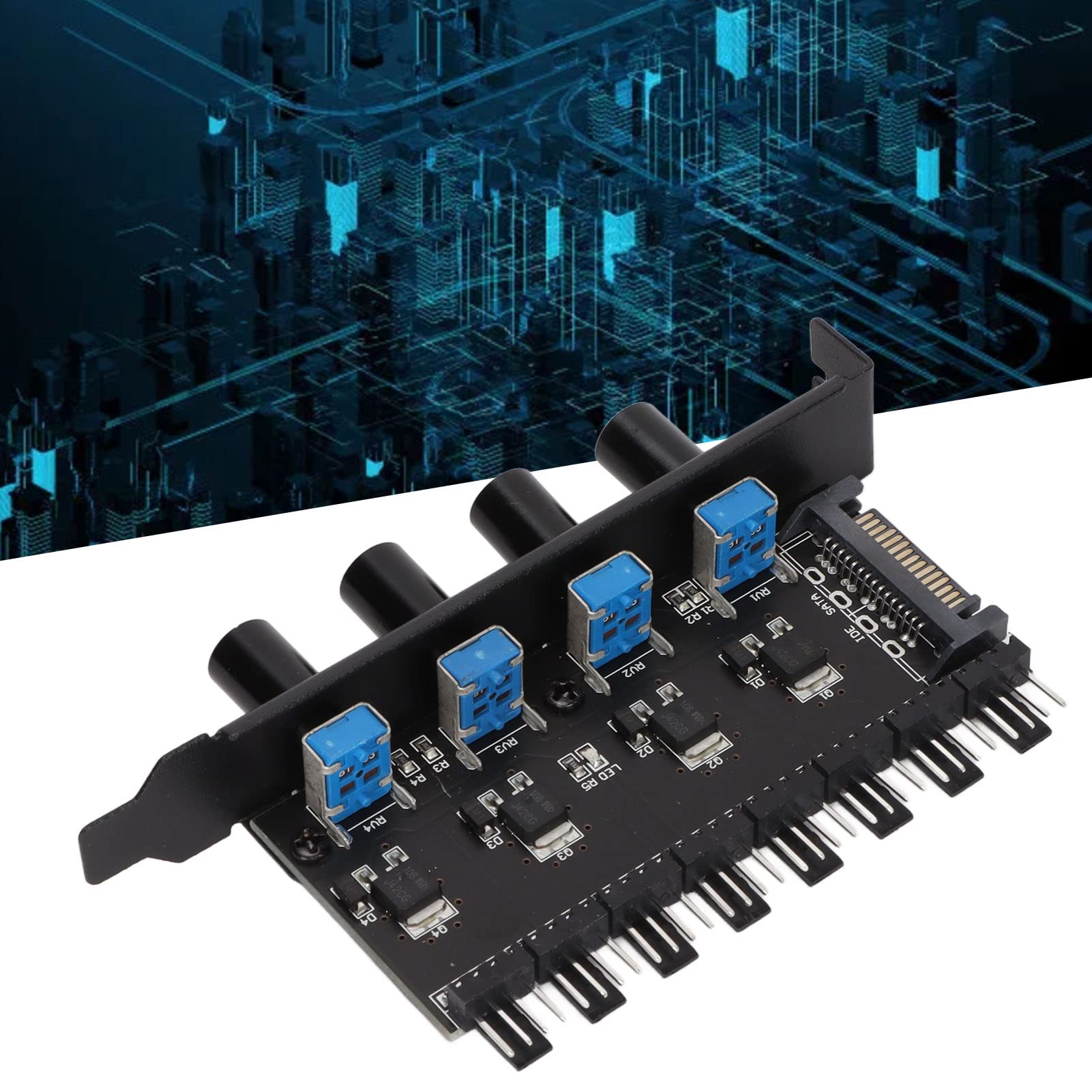 Mua PC Fan Hub with 8 Channel 4 Knob Cooling Fan Speed Controller for ...