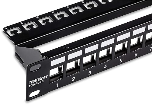 TRENDnet 24-Port Blank Keystone Shielded 1U Patch Panel, 1U 19 ...